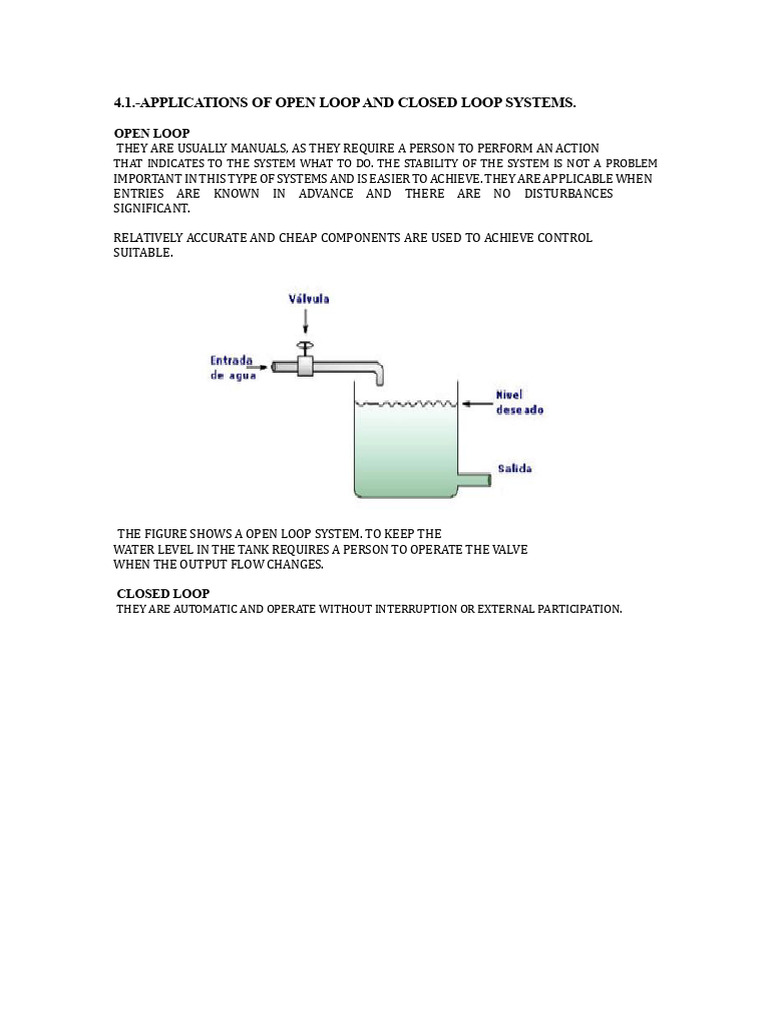 APPLICATIONS OF OPEN LOOP AND CLOSED LOOP SYSTEMS. | PDF | Control ...