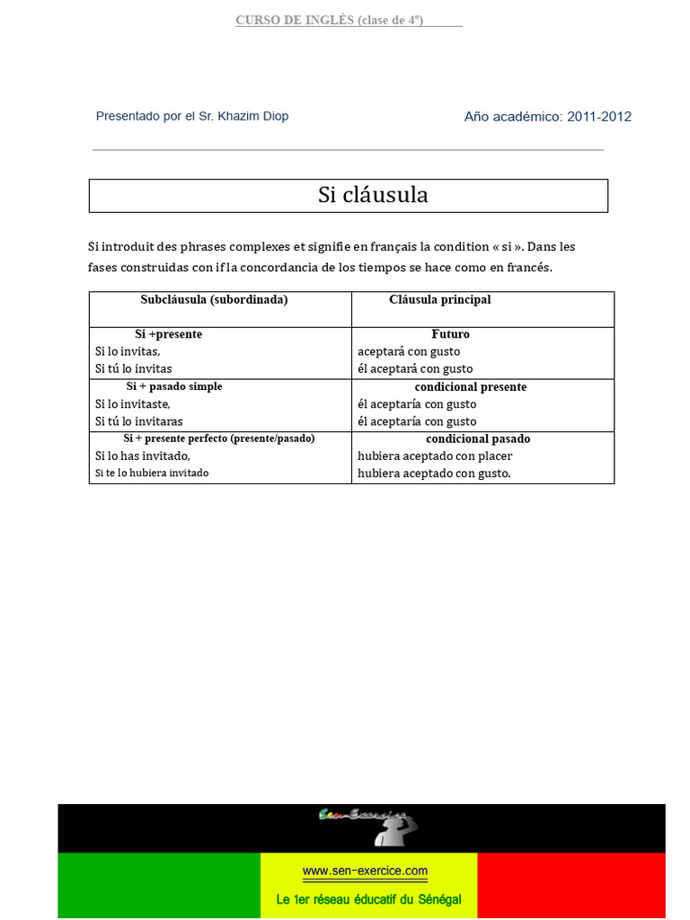 Curso de Inglés Cláusula If | PDF