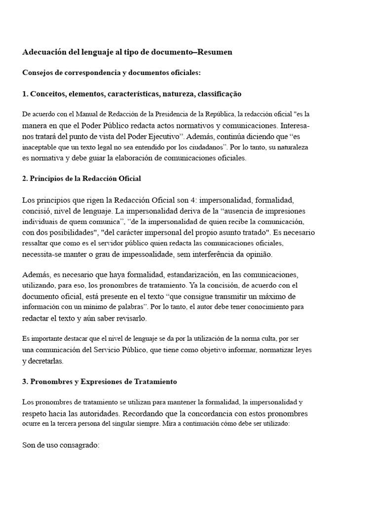 Adecuación Del Lenguaje Al Tipo de Documento | PDF | Telegrafía | Correo