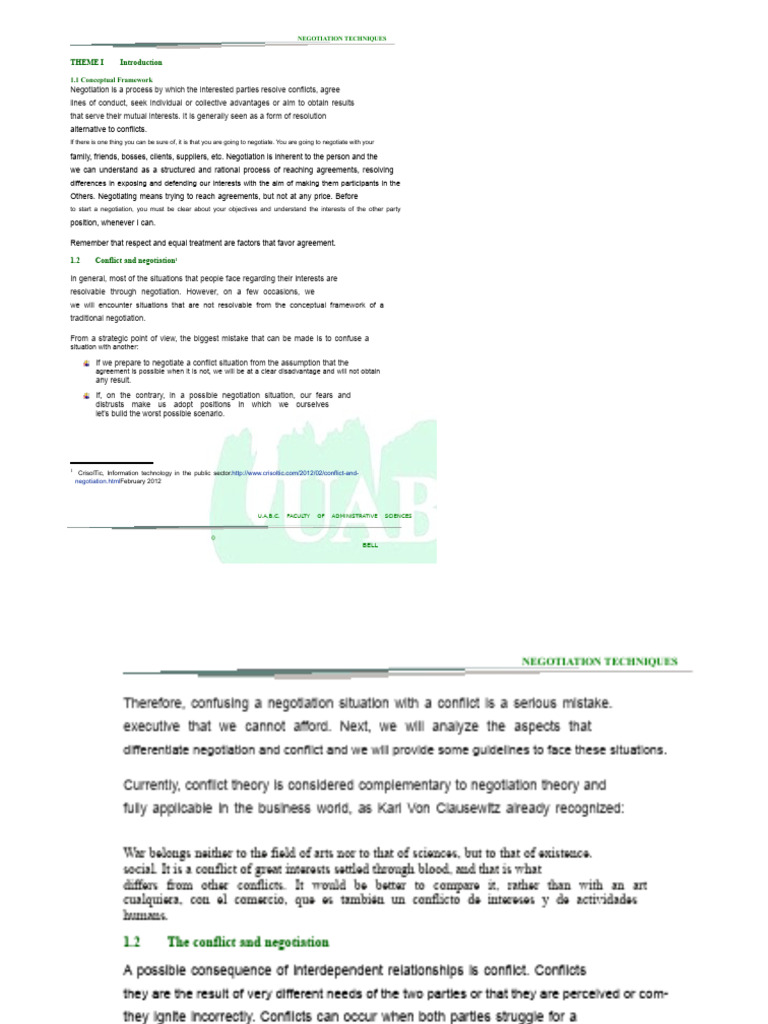 Conceptual Framework of The Neg. | PDF | Negotiation | Conflict Resolution