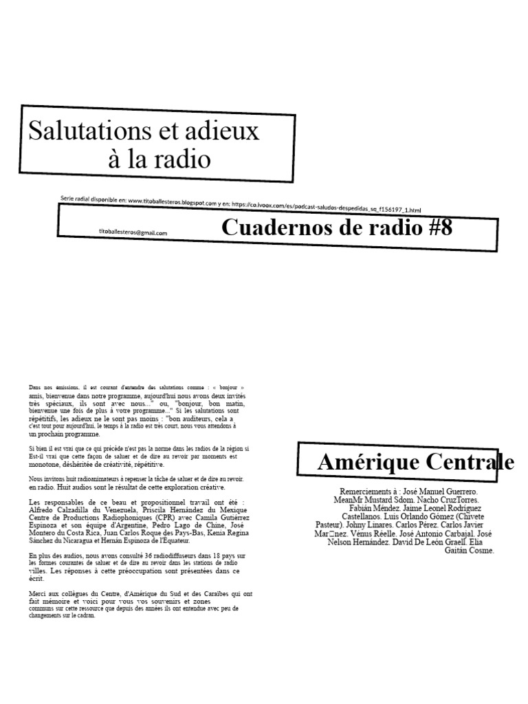 Salutations et adieux en radio | PDF