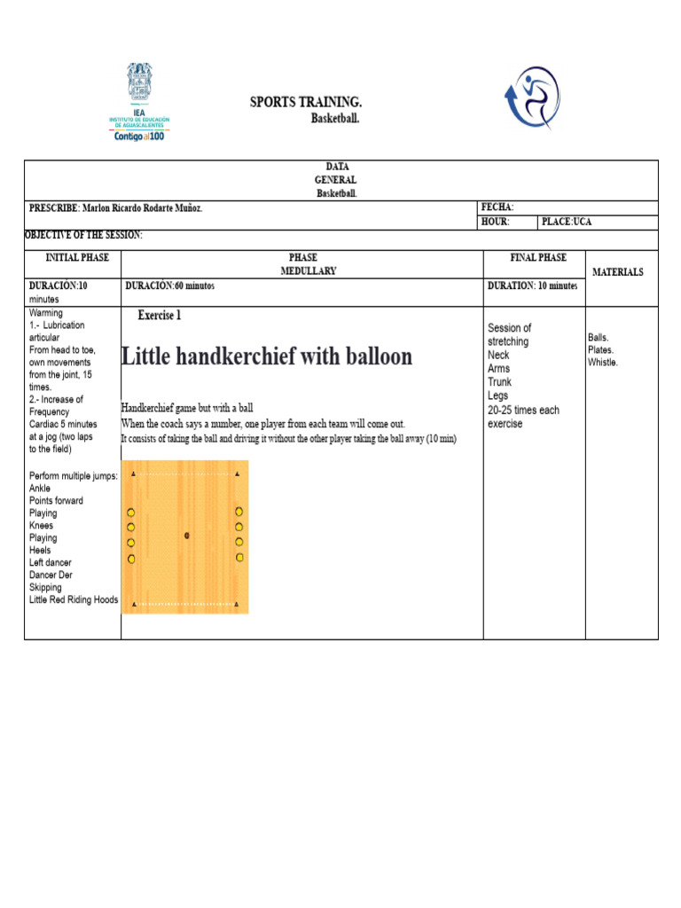 Basketball training session | PDF | Sports