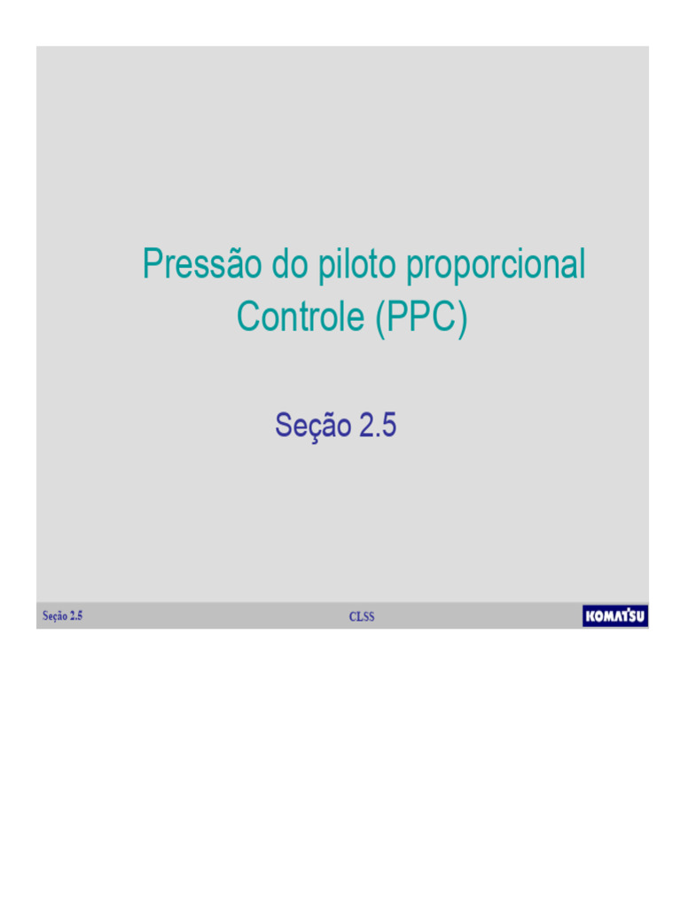 Controle Proporcional de Pressão do Piloto (PPC) | PDF | Válvula | Pressão