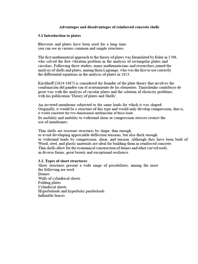 Pros and Cons of Reinforced Concrete Shells | PDF | Structural ...