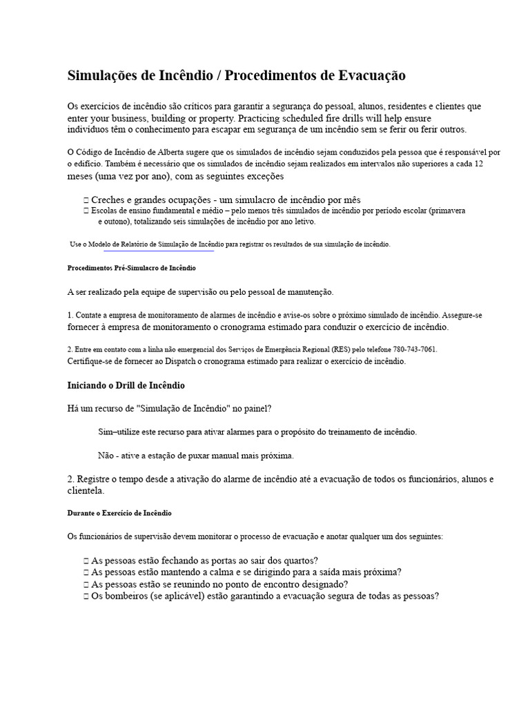 Simulados de Incêndio | PDF