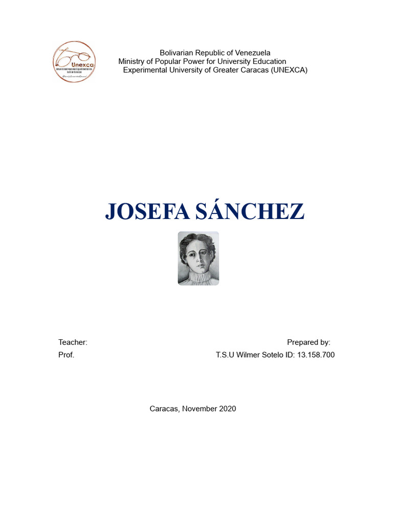 Josefa Sánchez: Venezuelan Independence Heroine | PDF | Venezuela