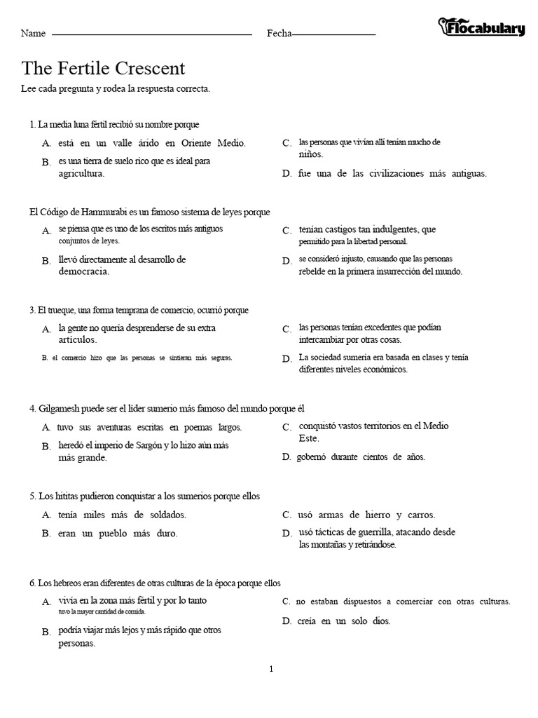 cuestionario-sobre-las-civilizaciones-del-creciente-fértil | PDF | Sumeria