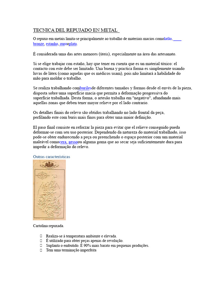 Técnica de Repujado em Metal e Couro | PDF | Ícone | Metais