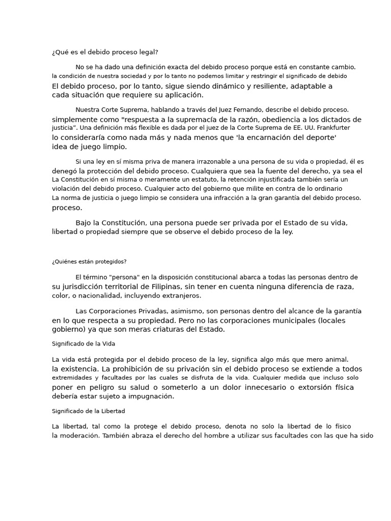 ¿Qué Es El Debido Proceso Legal? | PDF | Debido al proceso | Propiedad