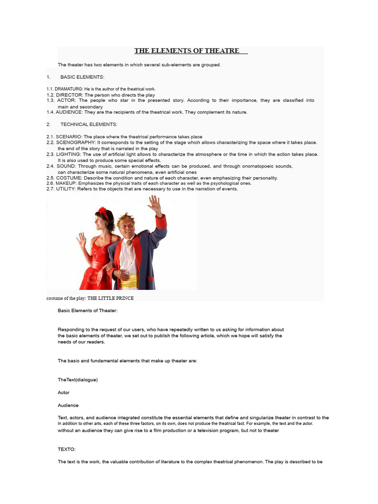 basic concepts of theater | PDF | Theatre | Actor
