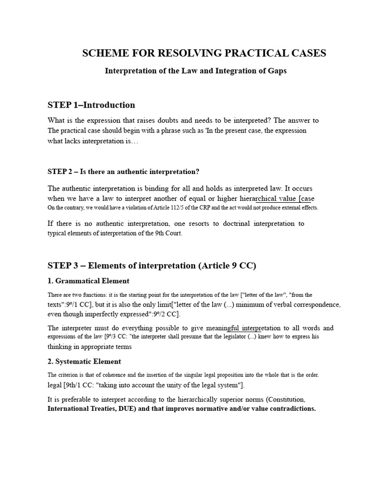Practical Case Resolution Scheme | PDF | Reason | Interpretation (Logic)