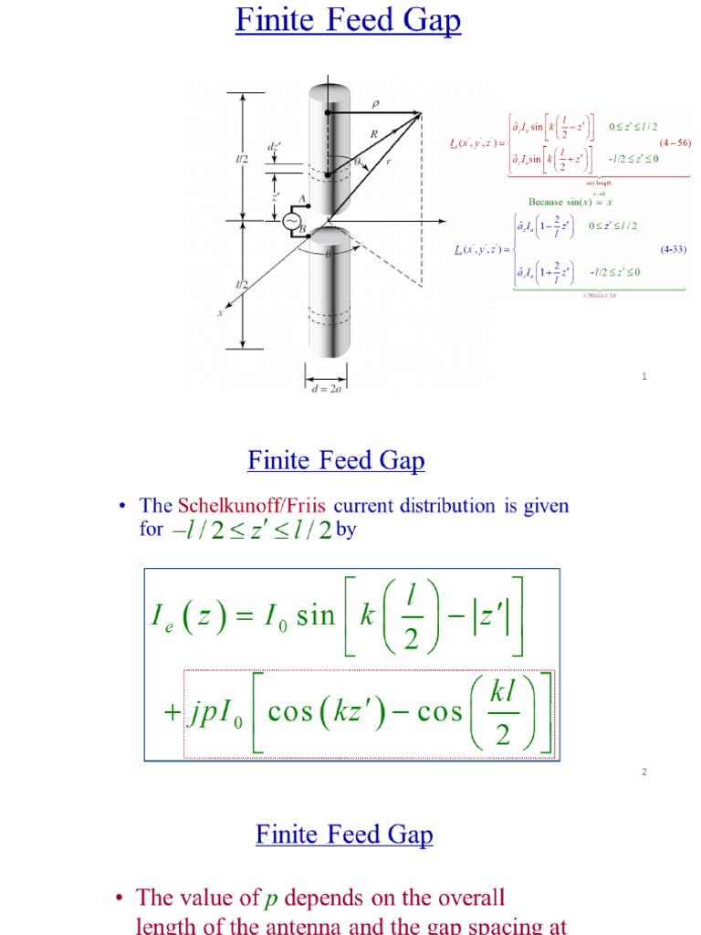 Finite Feed Gap Half Wave Dipole | PDF