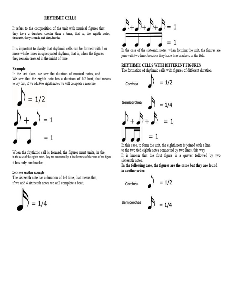 RHYTHMIC CELLS | PDF | Rhythm | Musical Forms