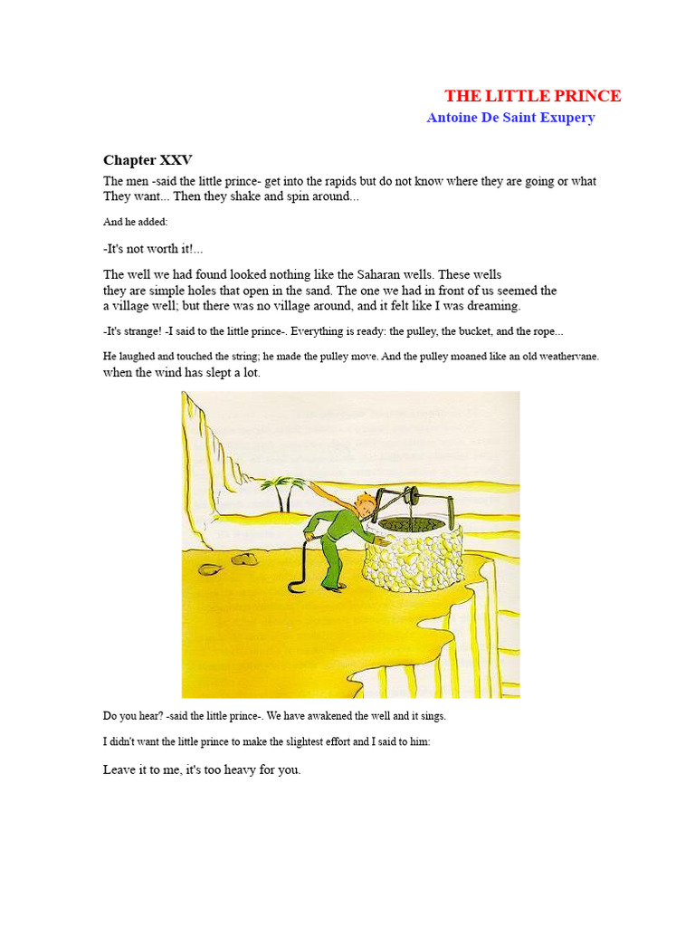 The Little Prince (Chapter XXV) | PDF | The Little Prince