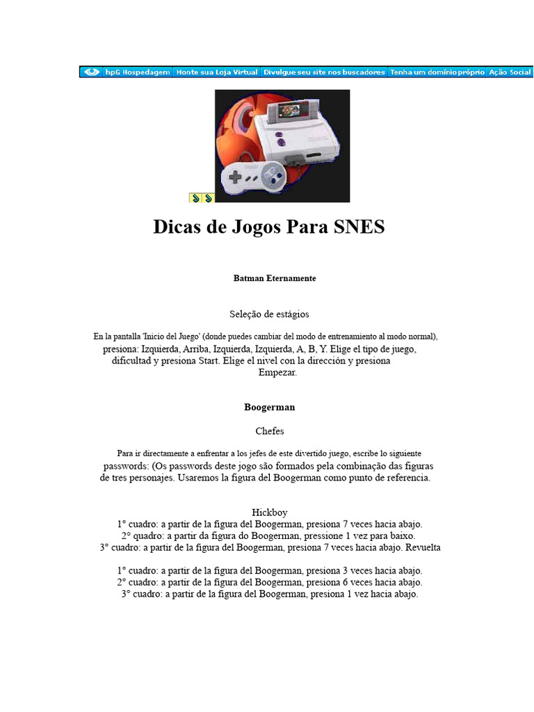 Consejos de Juegos para SNES | PDF | Franquicias de videojuegos ...