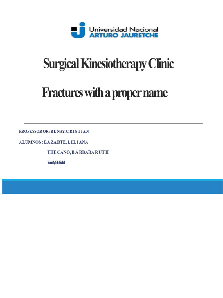 Eponymous Fractures in Kinesiotherapy | PDF | Hand | Thumb