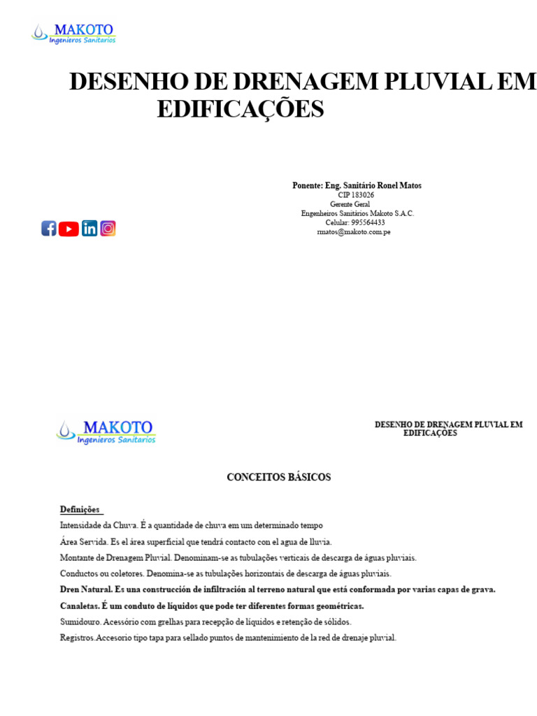 Drenagem Pluvial em Edificações: Guia Completo | PDF | Drenagem | Chuva