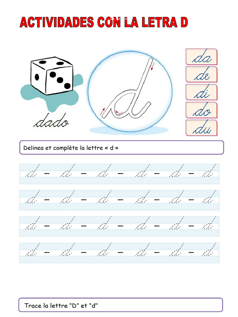 Activités éducatives sur la lettre D | PDF