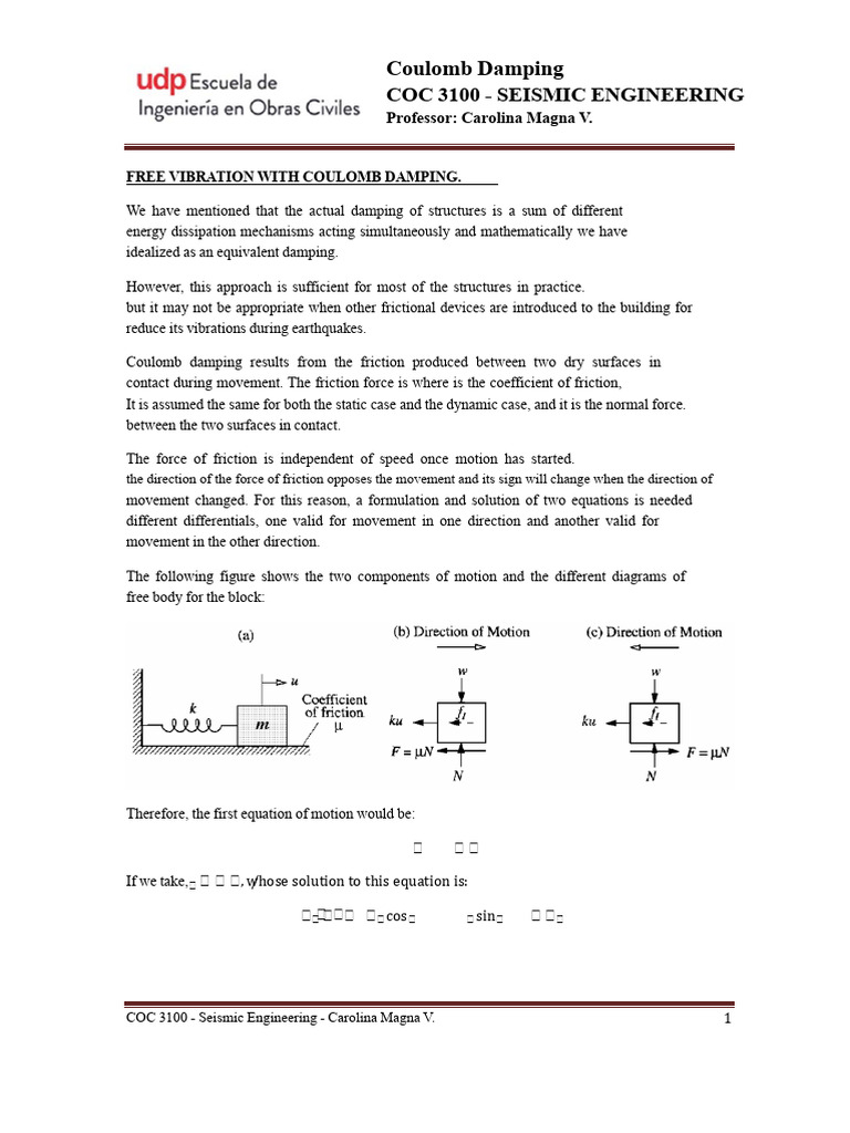 LoveTiguation of CouLomb | PDF | Friction | Damping