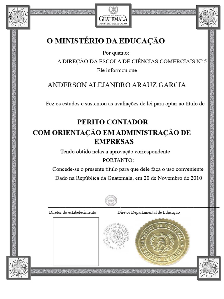 Título de Perito Contador Concedido | PDF