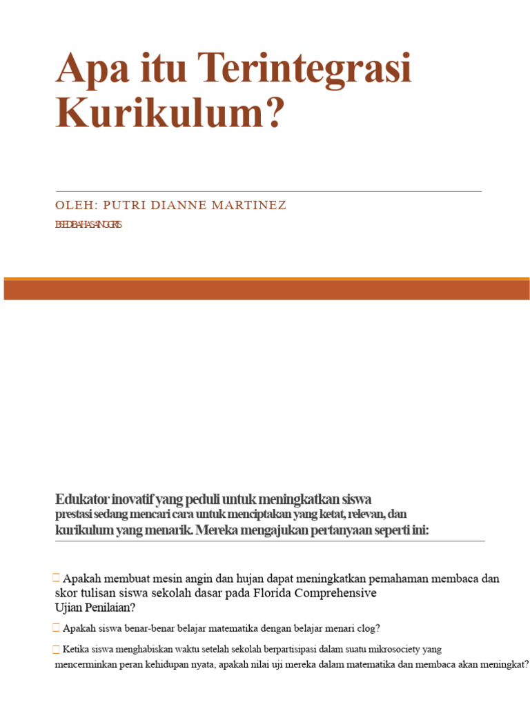 Memahami Kurikulum Terintegrasi | PDF