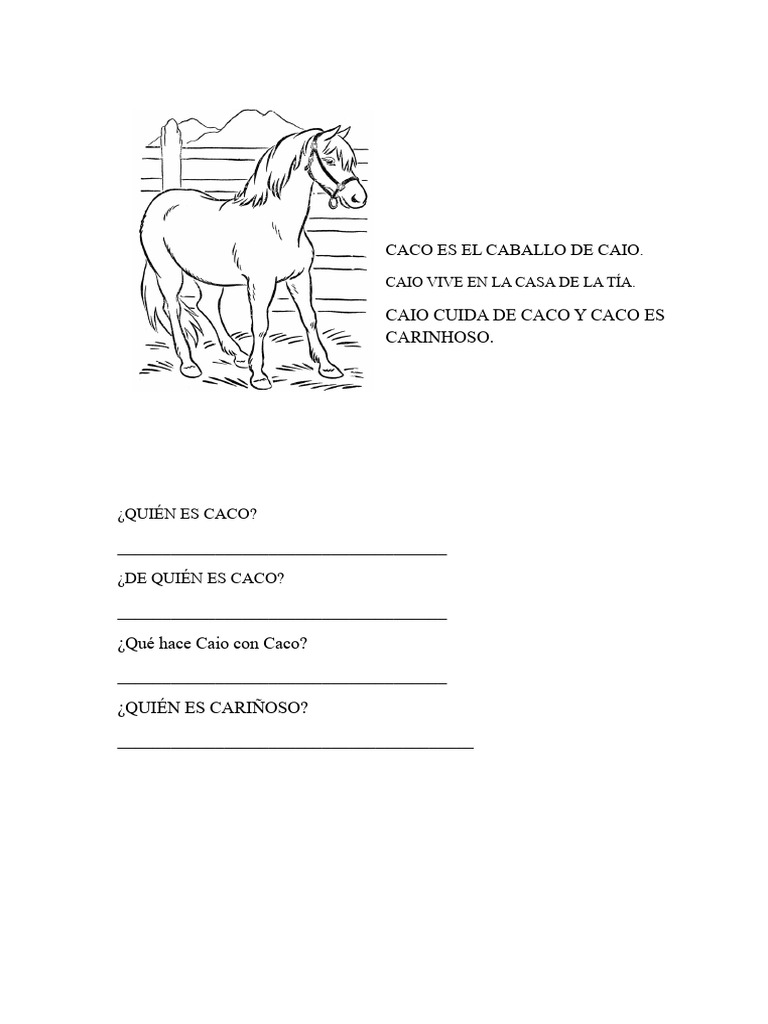 Caco Es El Caballo de Caio | PDF