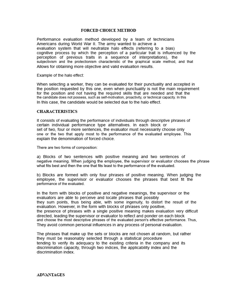Forced Choice Method | PDF | Cognitive Psychology | Cognitive Science