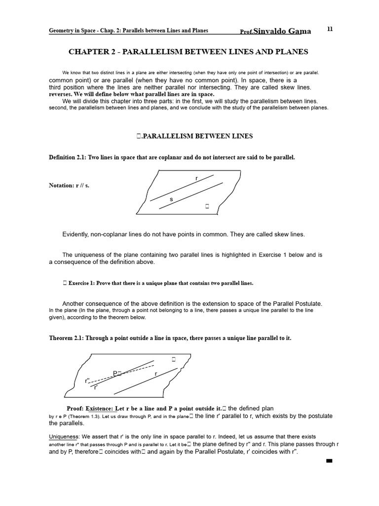 Parallelism in Space: Lines and Planes | PDF | Line (Geometry ...