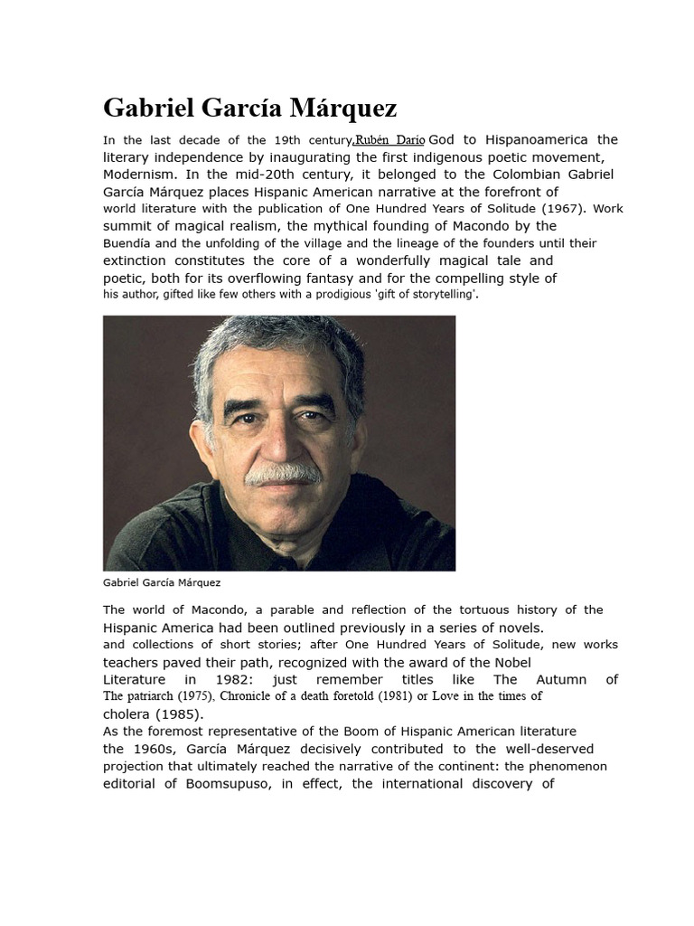 Gabriel García Márquez: Literary Legacy | PDF | Gabriel García Márquez