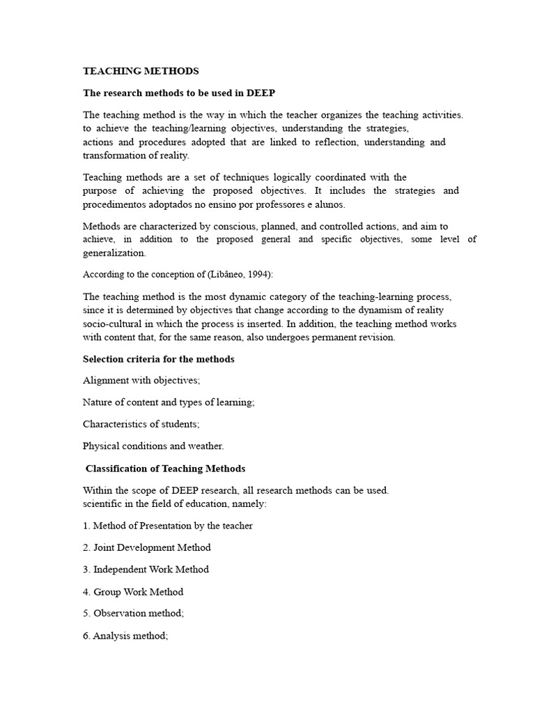 Effective Teaching Methods Overview | PDF | Knowledge | Procedural ...