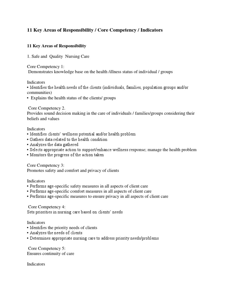 11 Key Areas of Responsibility | PDF