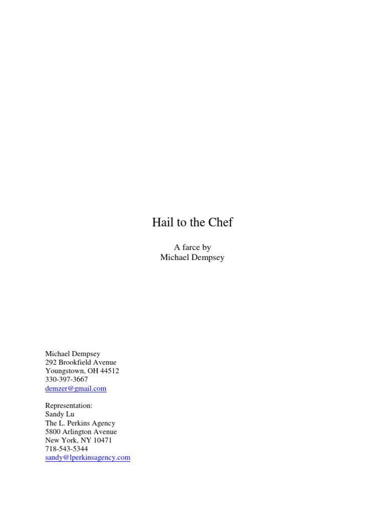 Hail To The Chef by Michael Dempsey | PDF | Foods