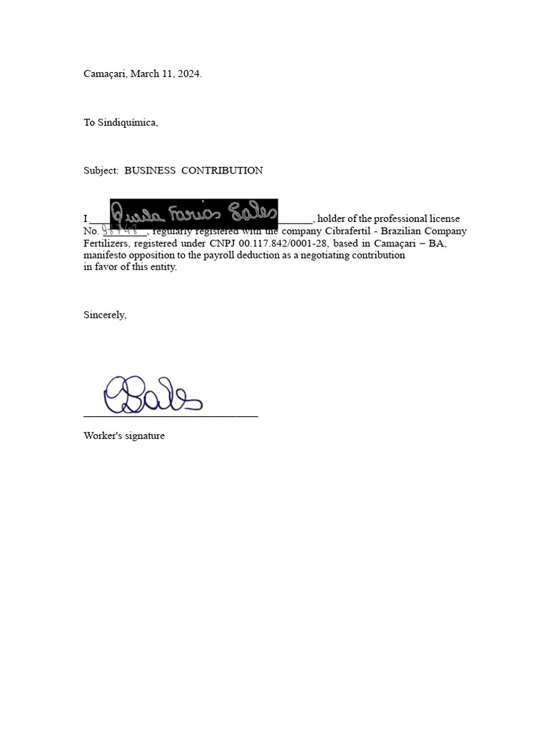 Opposition to Payroll Deduction Notice | PDF