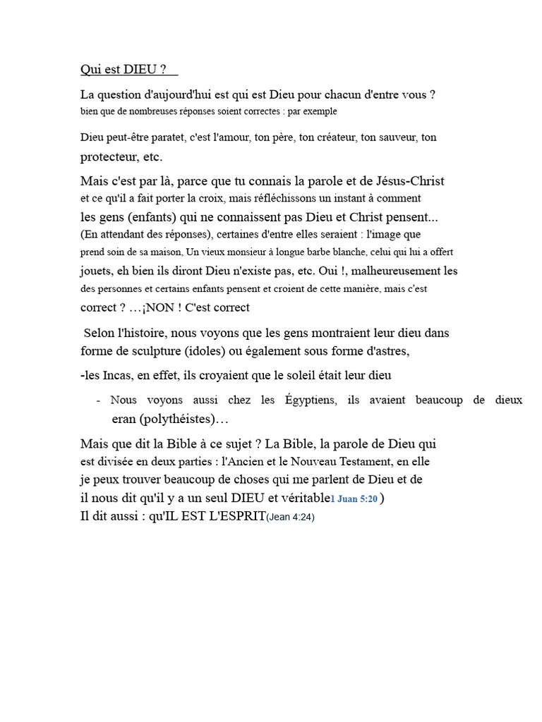 Qui est Dieu ? Comprendre son essence | PDF | Dieu | Jésus