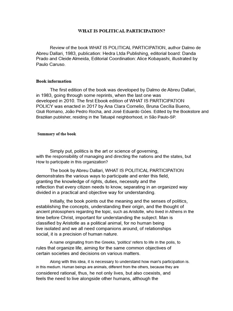 What Is Political Participation | PDF | Liberal Arts Education