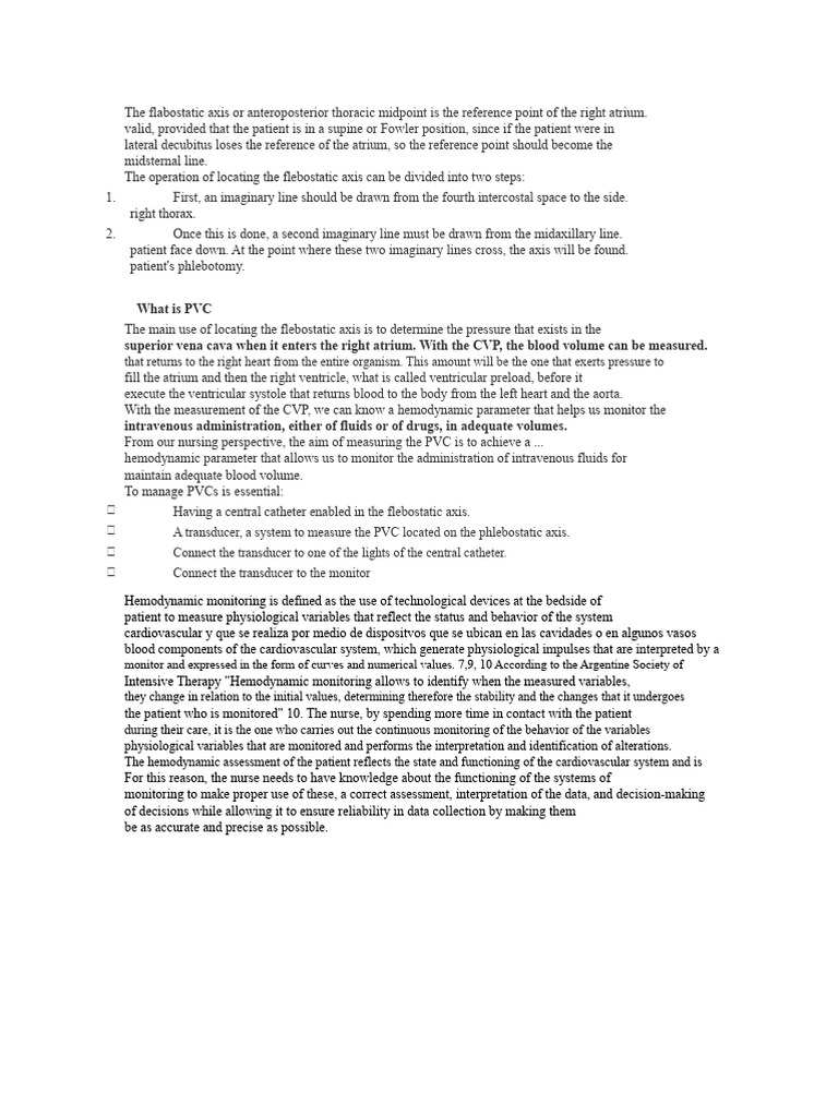 The phlebostatic axis or anteroposterior thoracic midpoint | PDF ...