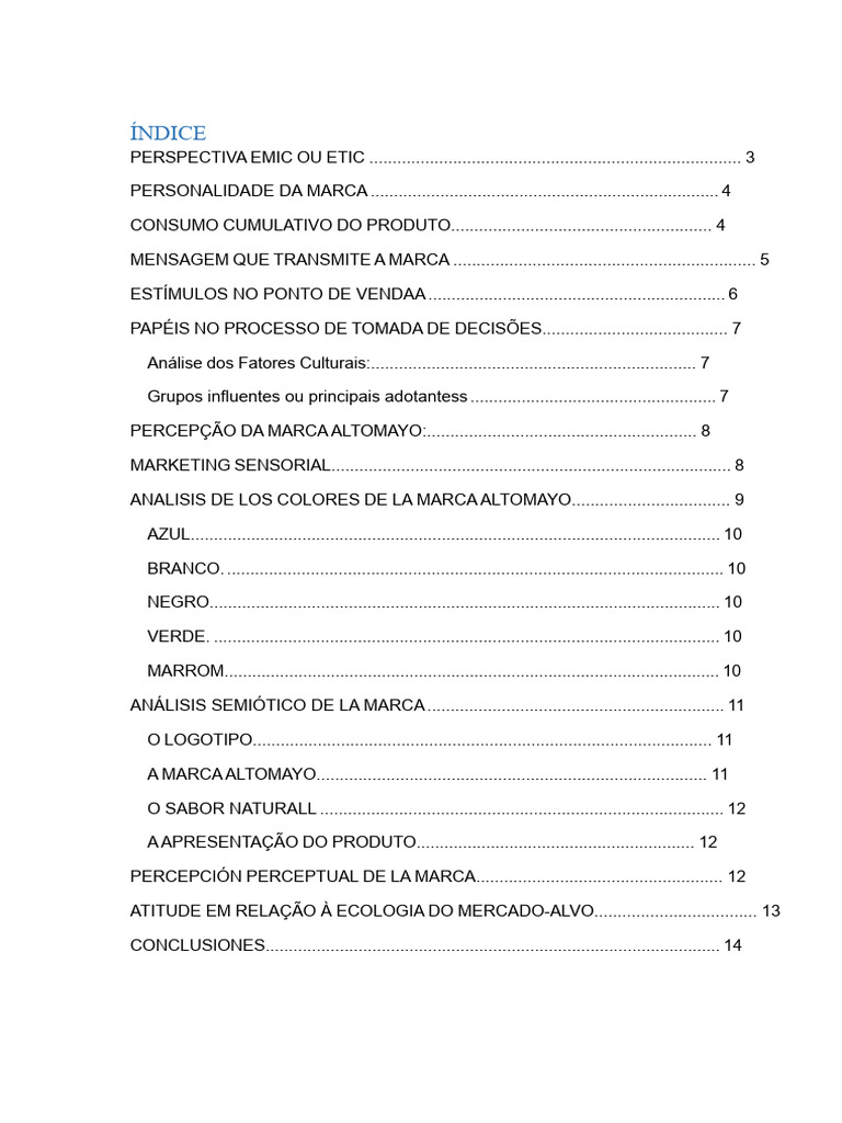 Análise de Marketing da Marca Altomayo | PDF | Marca | Agricultura