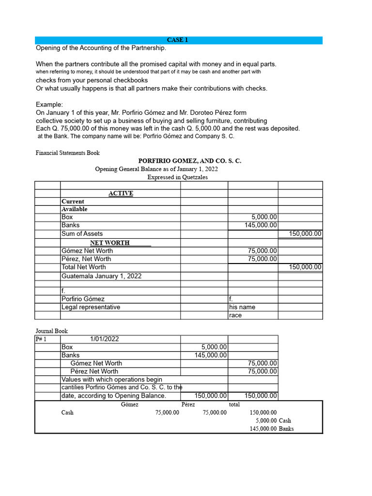 Partnership Capital Contributions Explained | PDF | Net Worth | Balance ...