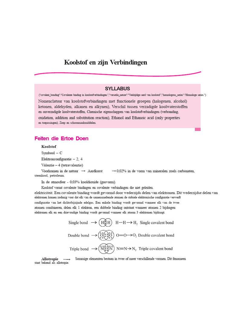 Koolstof en Zijn Verbindingen | PDF