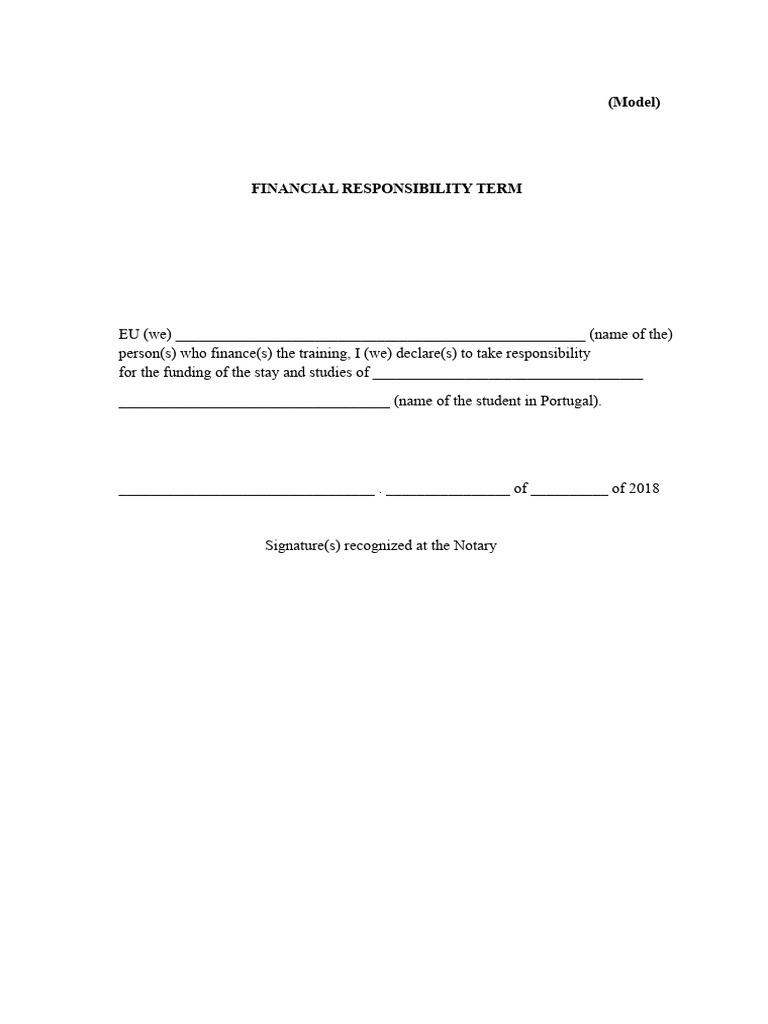 Financial Responsibility Term Model PDF | PDF