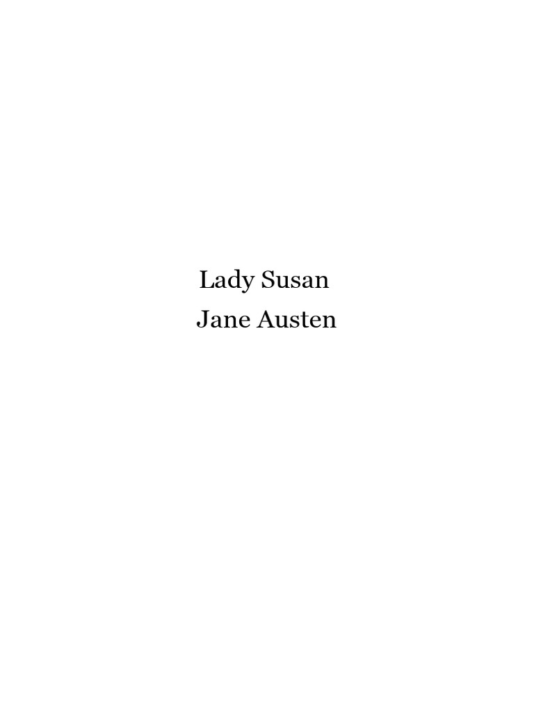 Lady Susan - Jane Austen - PDF | PDF | Lady Susan