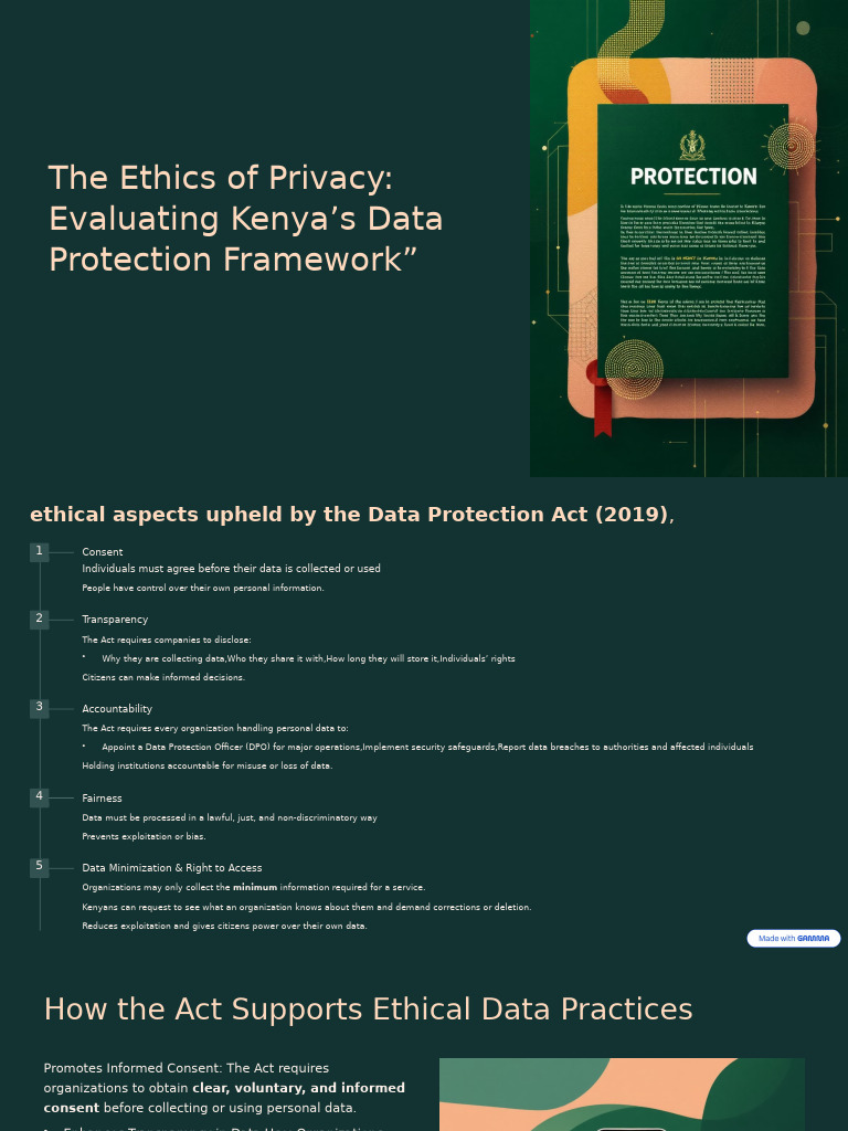 The Ethics of Privacy Evaluating Kenyas Data Protection Framework | PDF ...
