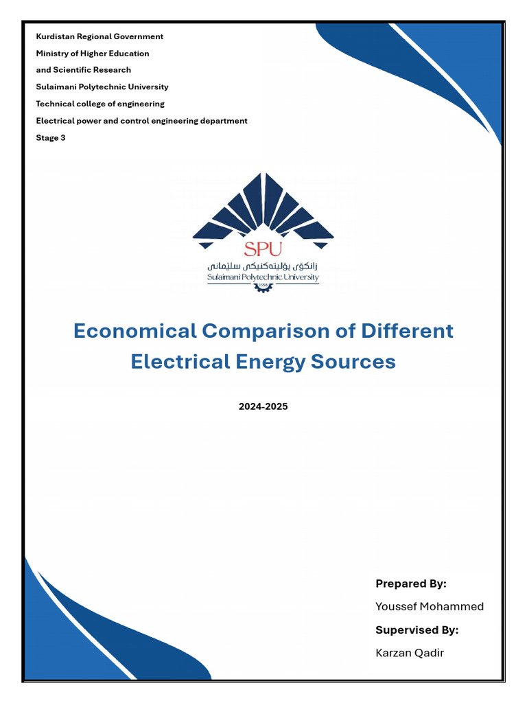 Economical Comparison of Different Electrical Energy Sources | PDF ...