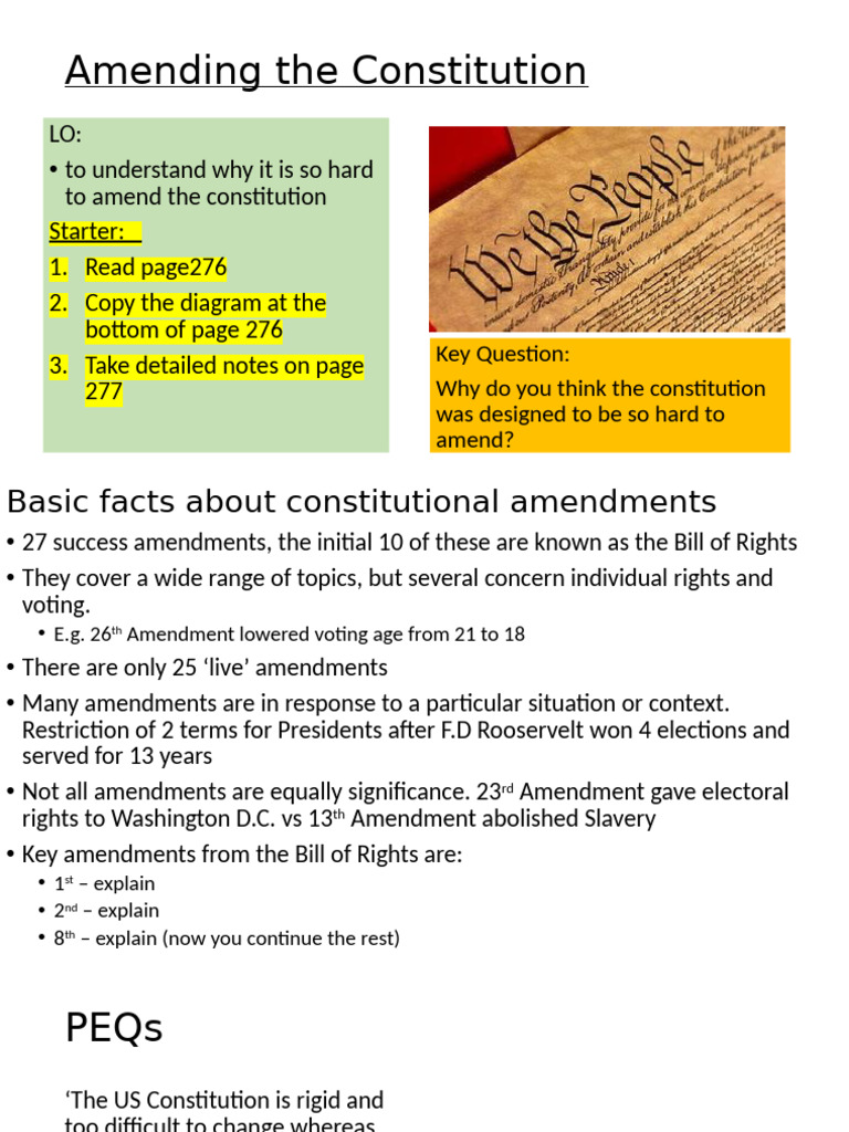 L5a Amending The Constitution With Notes For 25 Marker | PDF ...
