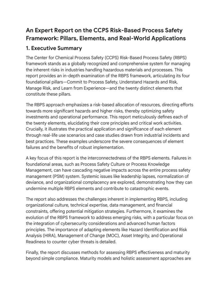 Process Safety Framework Explained | PDF | Risk | Safety