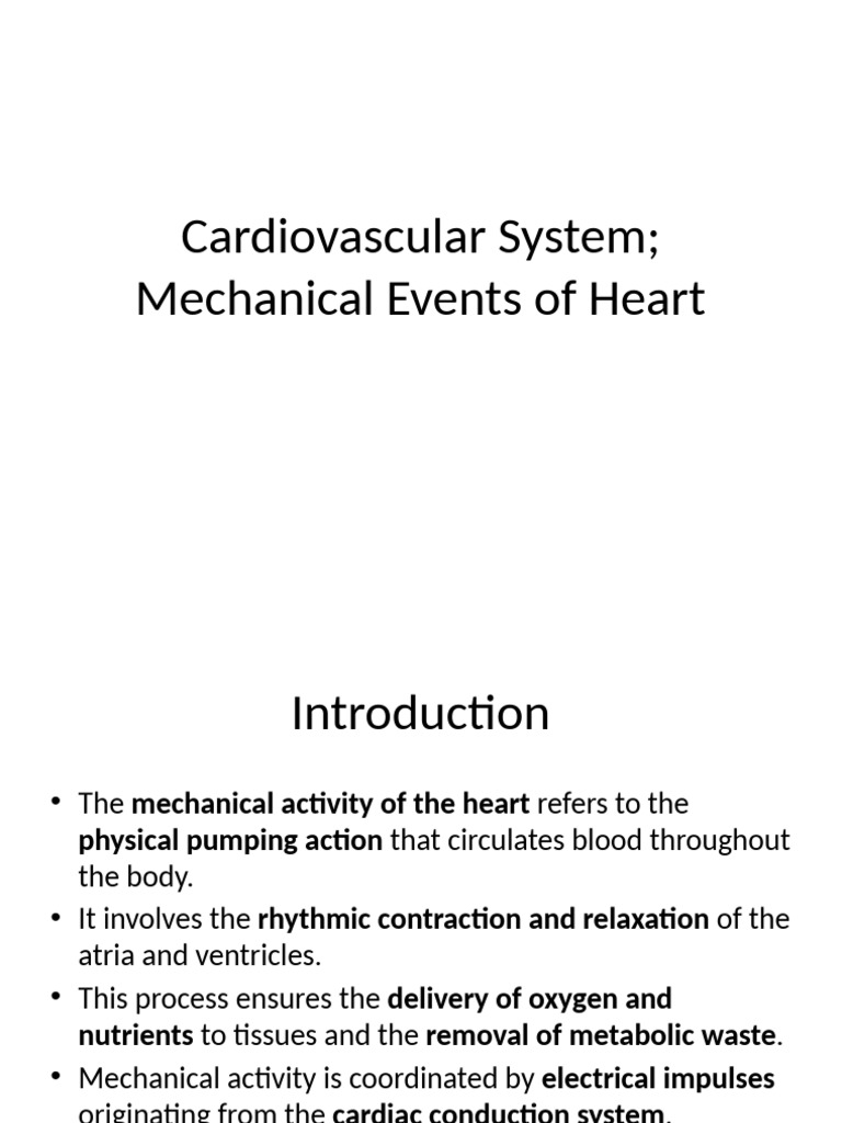 CardiovascularSystem Mechanical Activity | PDF | Ventricle (Heart ...
