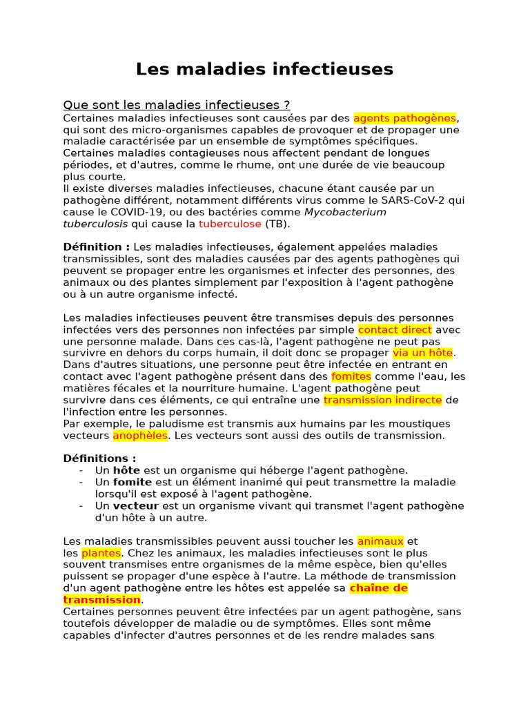 Comprendre les maladies infectieuses | PDF | Infection | SIDA