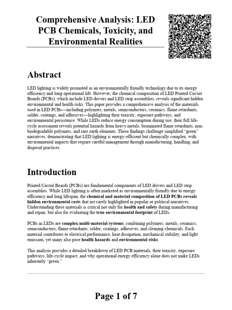 Comprehensive Analysis: LED PCB Chemicals, Toxicity, and Environmental ...