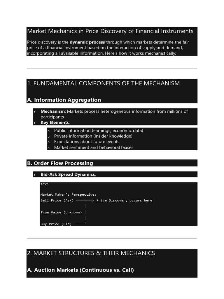 Price Discovery in Financial Markets | PDF | Market (Economics ...