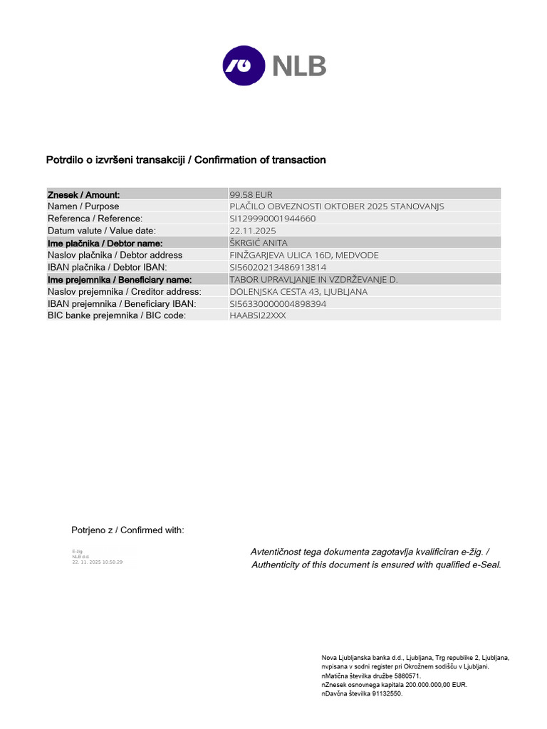 Potrdilo Plačila 2025 11 22 10 50 30 | PDF